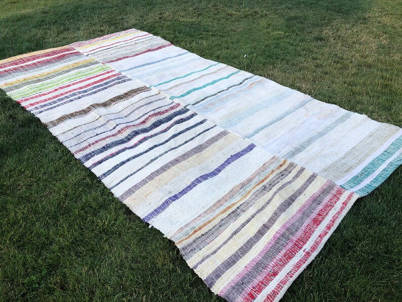 Bohemian Rag Rug Large Vintage Area Rug Hand Loomed Rug for - Etsy