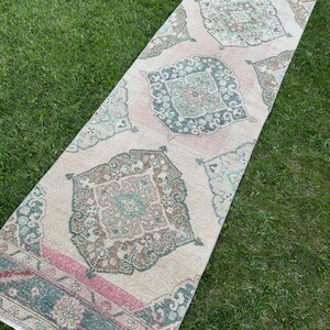 25 Foot Runner Moroccan Rug, Green Oushak Runner, Extra Long Runner Rug ...