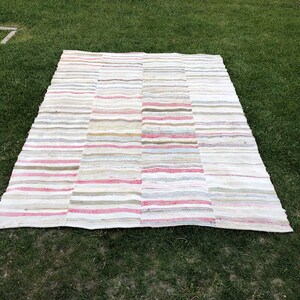 Large Rag Rug, Hand Loomed Rugs, Flatweave Kilim Rug, 7x10 Moroccan Rug ...