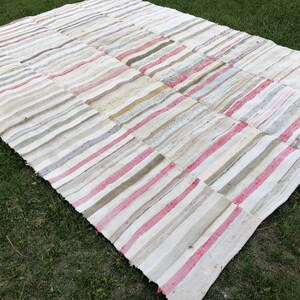 Large Rag Rug, Hand Loomed Rugs, Flatweave Kilim Rug, 7x10 Moroccan Rug ...