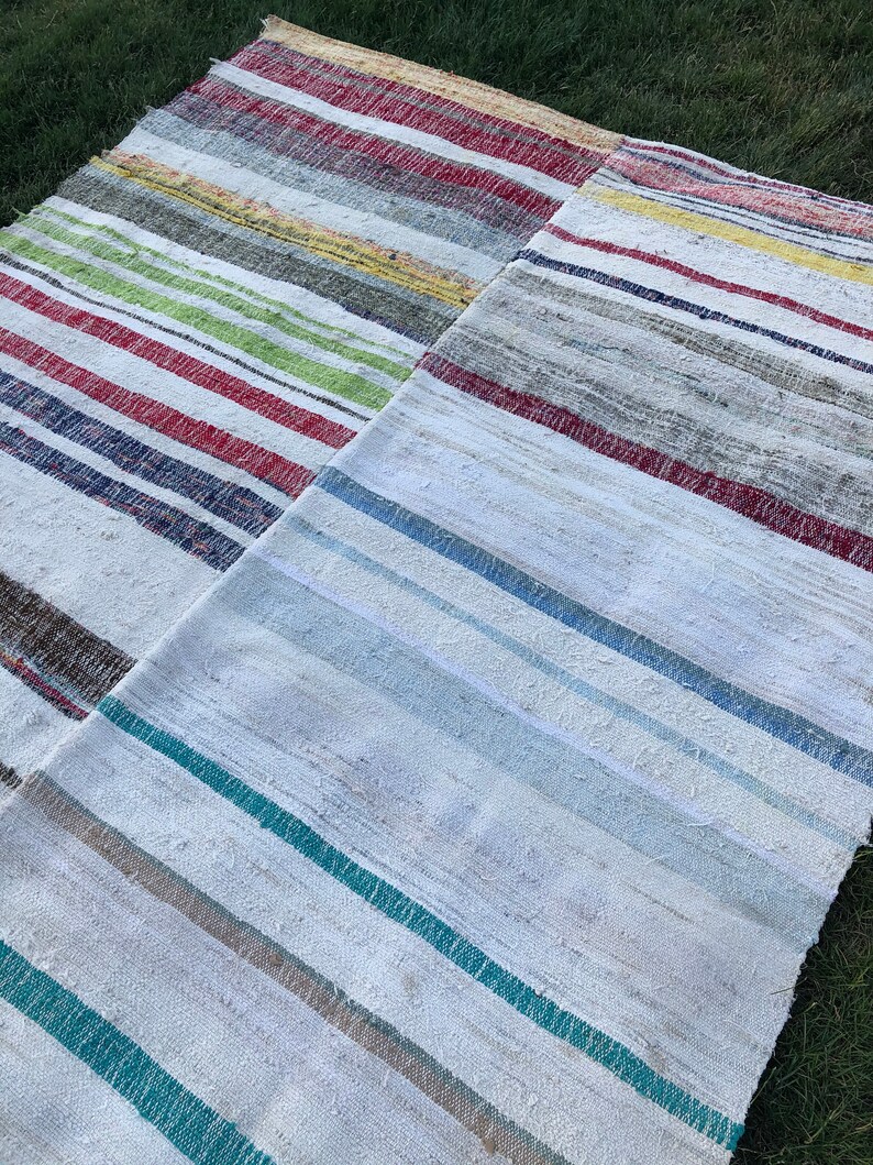 Bohemian Rag Rug Large Vintage Area Rug Hand Loomed Rug for - Etsy