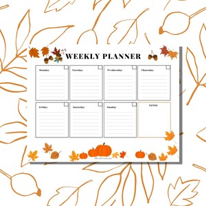 Fall Weekly Planner Printable 2024 Fall - Etsy