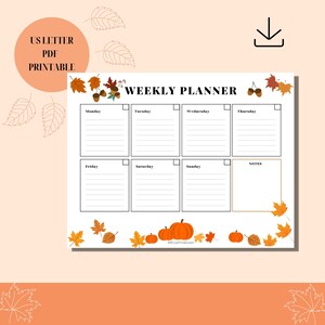 Fall Weekly Planner Printable 2024 Fall - Etsy