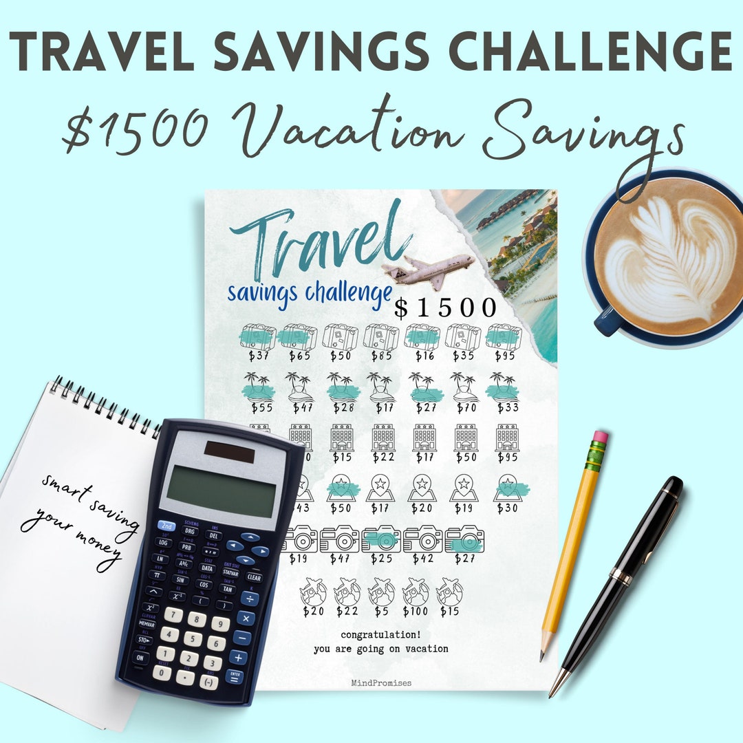 Travel Savings Challenge Printable Vacation Savings Challenge Cash ...