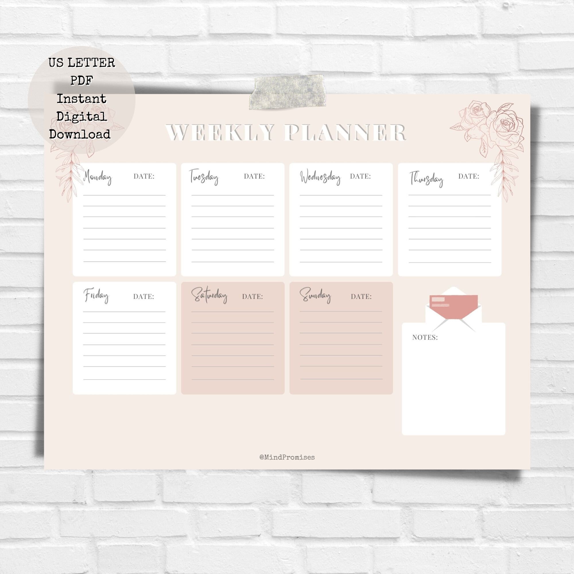 Weekly Planner Printable - Etsy