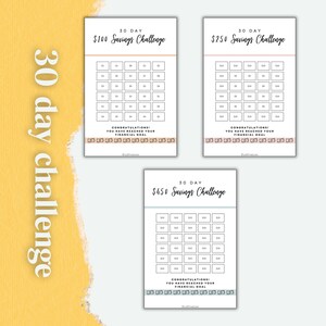 30 Day Savings Challenge Printable, Personal Finance, A6 Savings ...