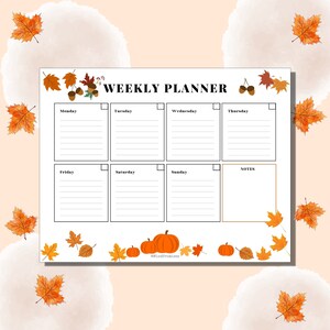Fall Weekly Planner Printable 2024 Fall - Etsy