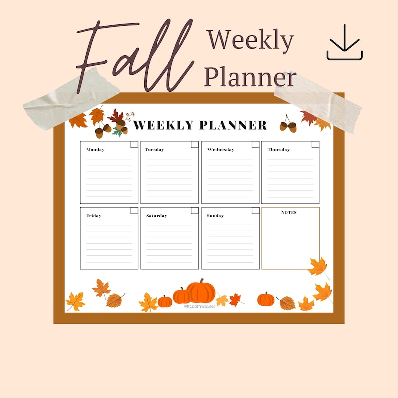 Fall Weekly Planner Printable 2024 Fall - Etsy