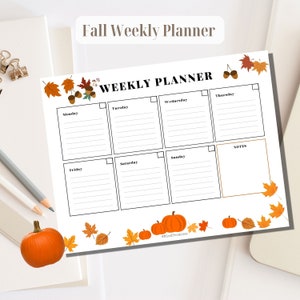 Fall Weekly Planner Printable 2024 Fall - Etsy