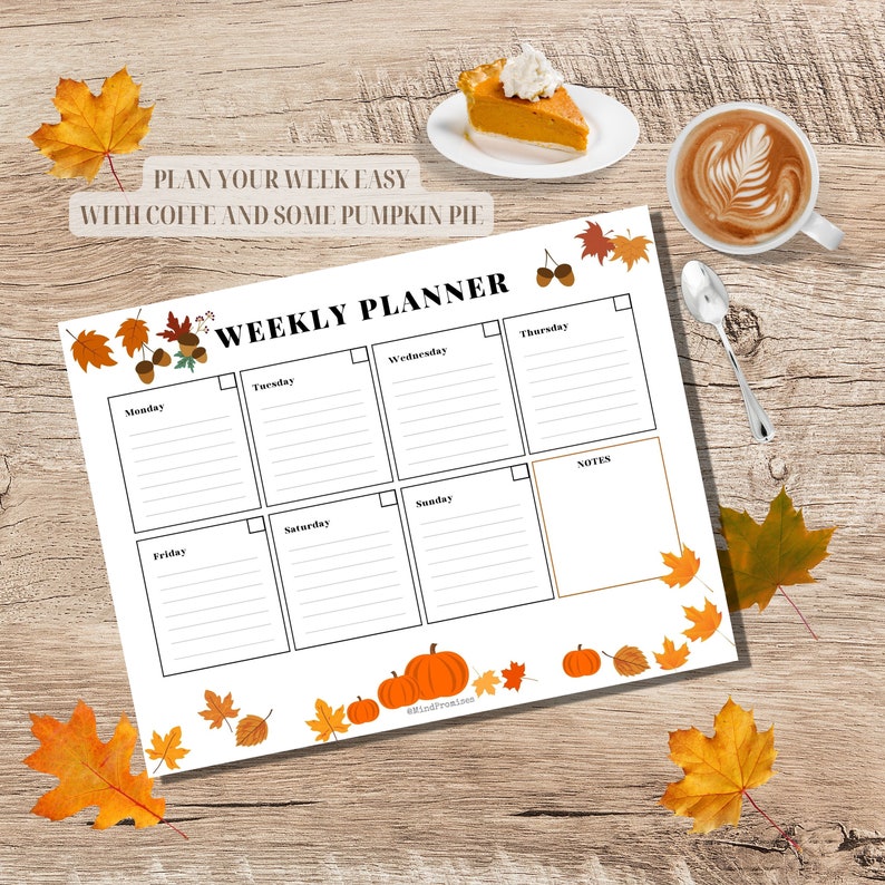 Fall Weekly Planner Printable 2024 Fall - Etsy