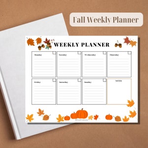 Fall Weekly Planner Printable 2024 Fall - Etsy