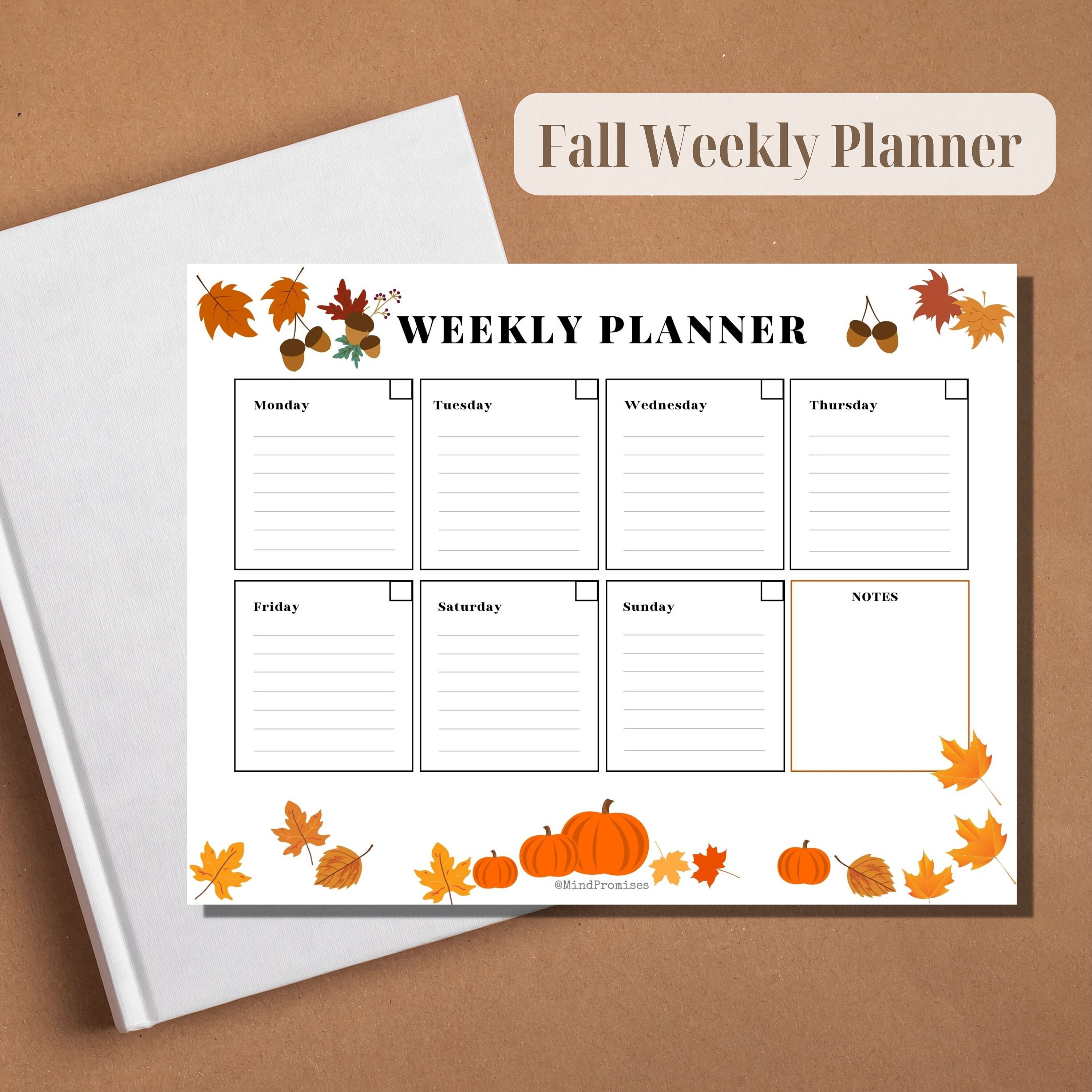 Fall Weekly Planner Printable 2024 Fall - Etsy