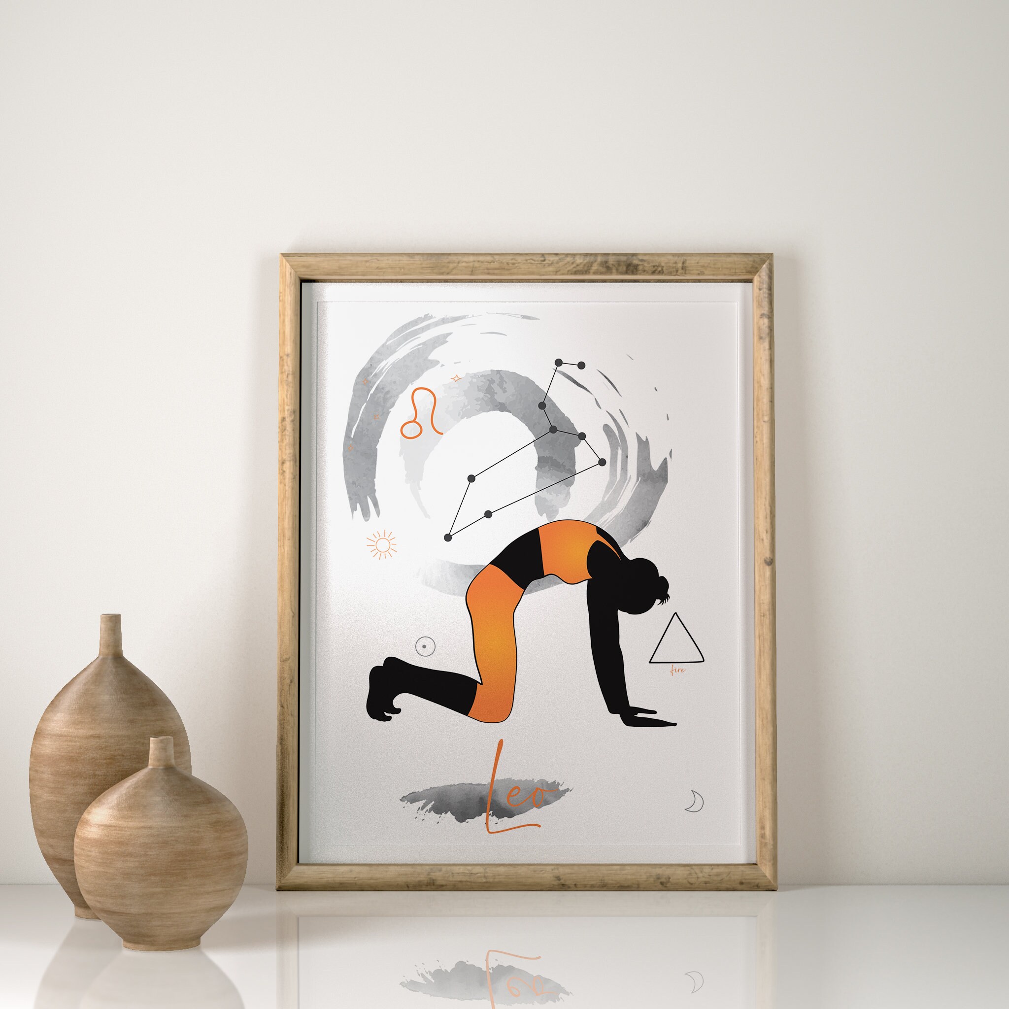 Leo Zodiac Leo Print Zodiac Yoga Yoga Pose Constellation - Etsy