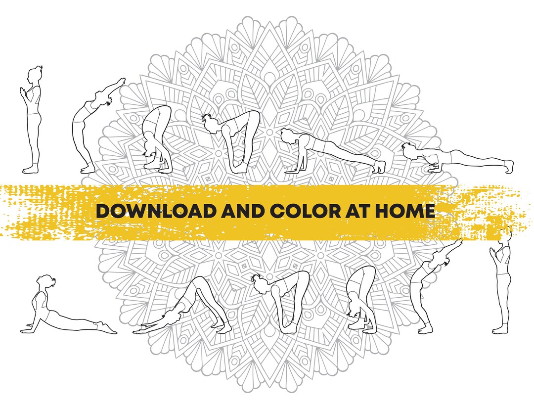 Colour-in Yoga Posters, Coloring, Sun Salutation, Surya Namaskar, Yoga ...