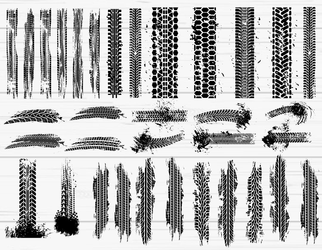 Tire Tracks SVG, Tire Track Patterns, Tire Track Clipart, Tire Marks ...