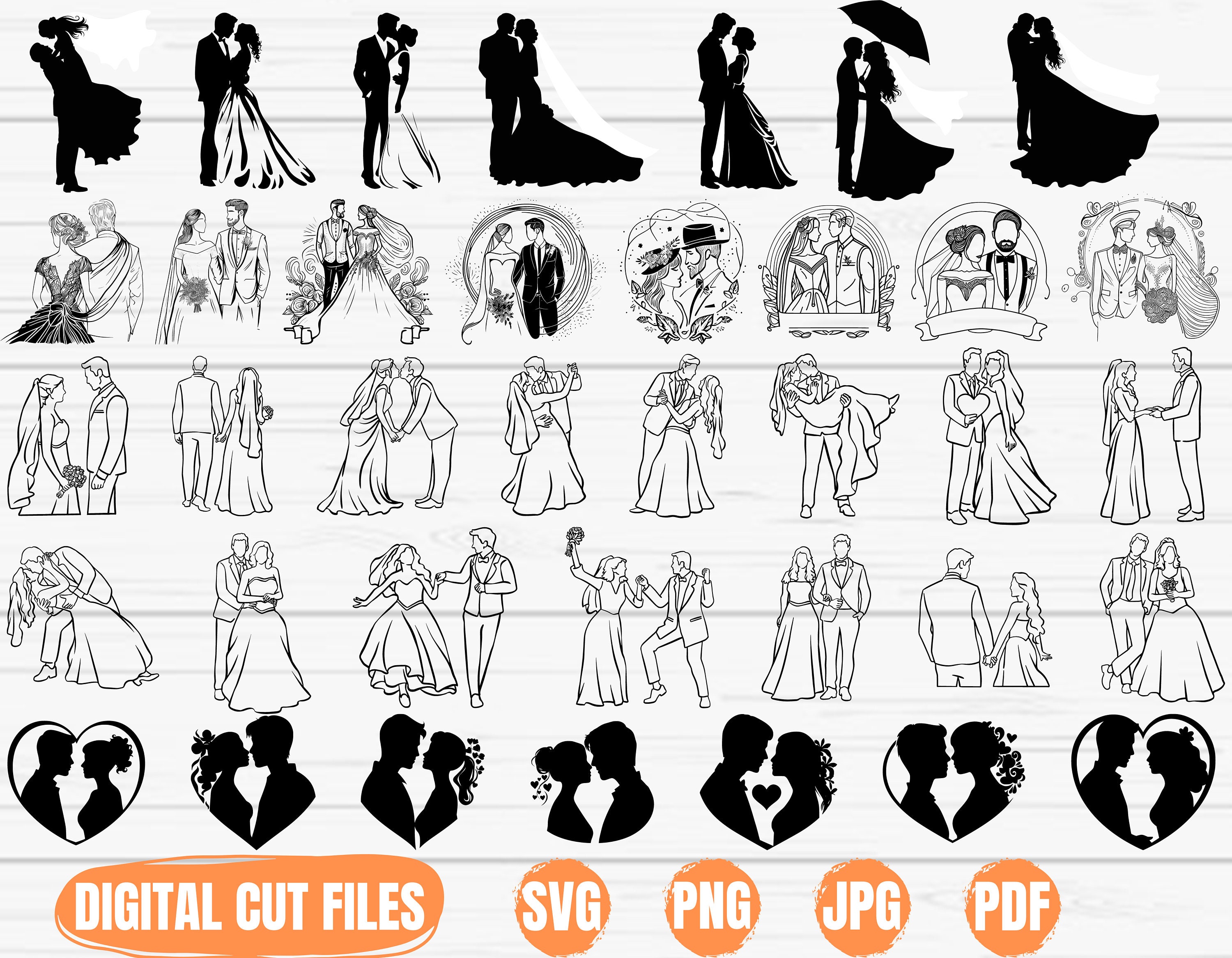 Wedding SVG, Bride and Groom SVG, Couple Monogram SVG, Husband Wife Svg ...