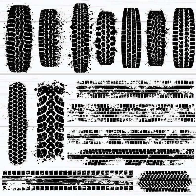 Tire Tracks SVG, Tire Track Patterns, Tire Track Clipart, Tire Marks ...