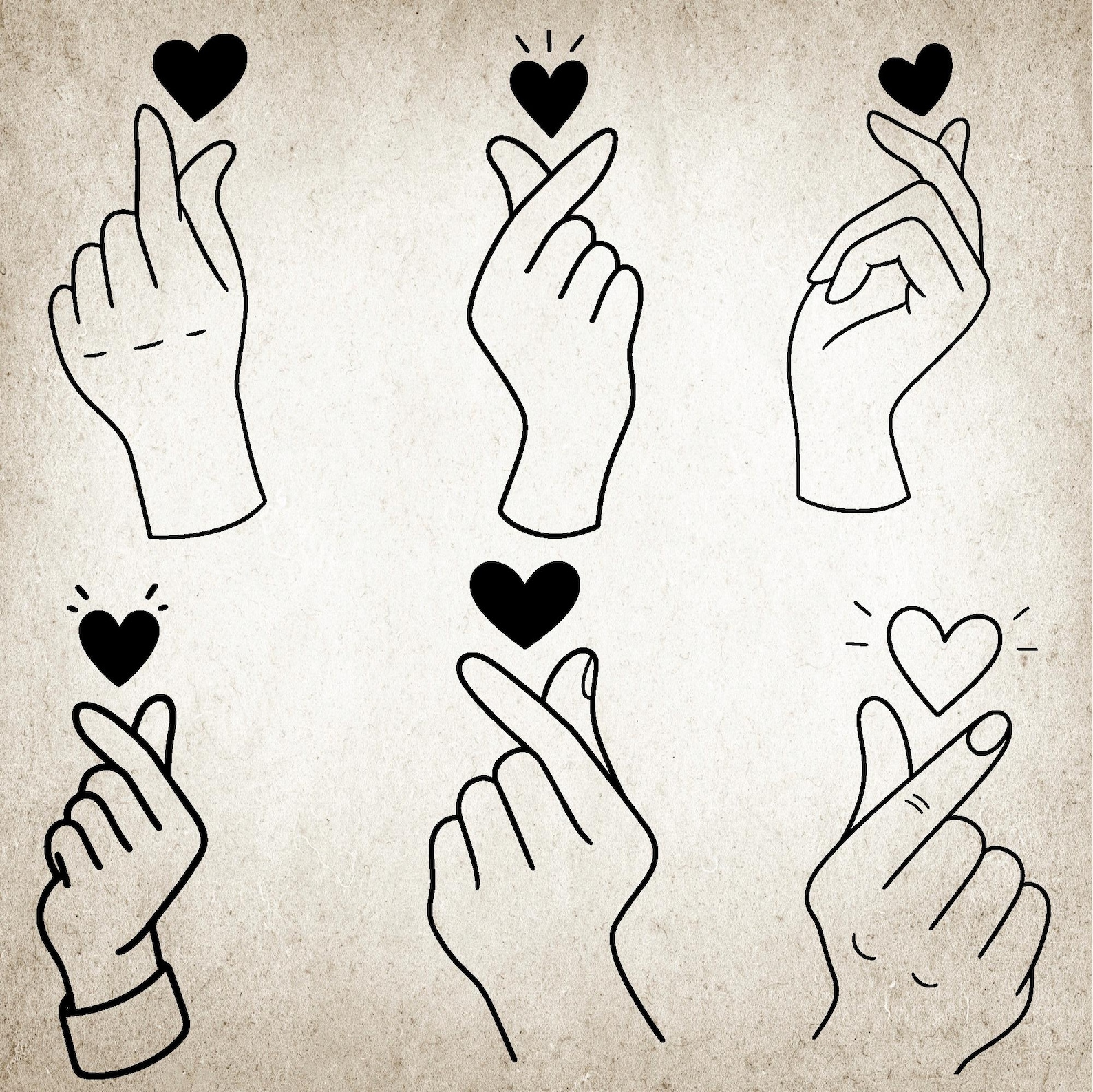 Korean Finger Heart SVG, Hand Heart SVG, Kpop Heart SVG, Korean Finger ...