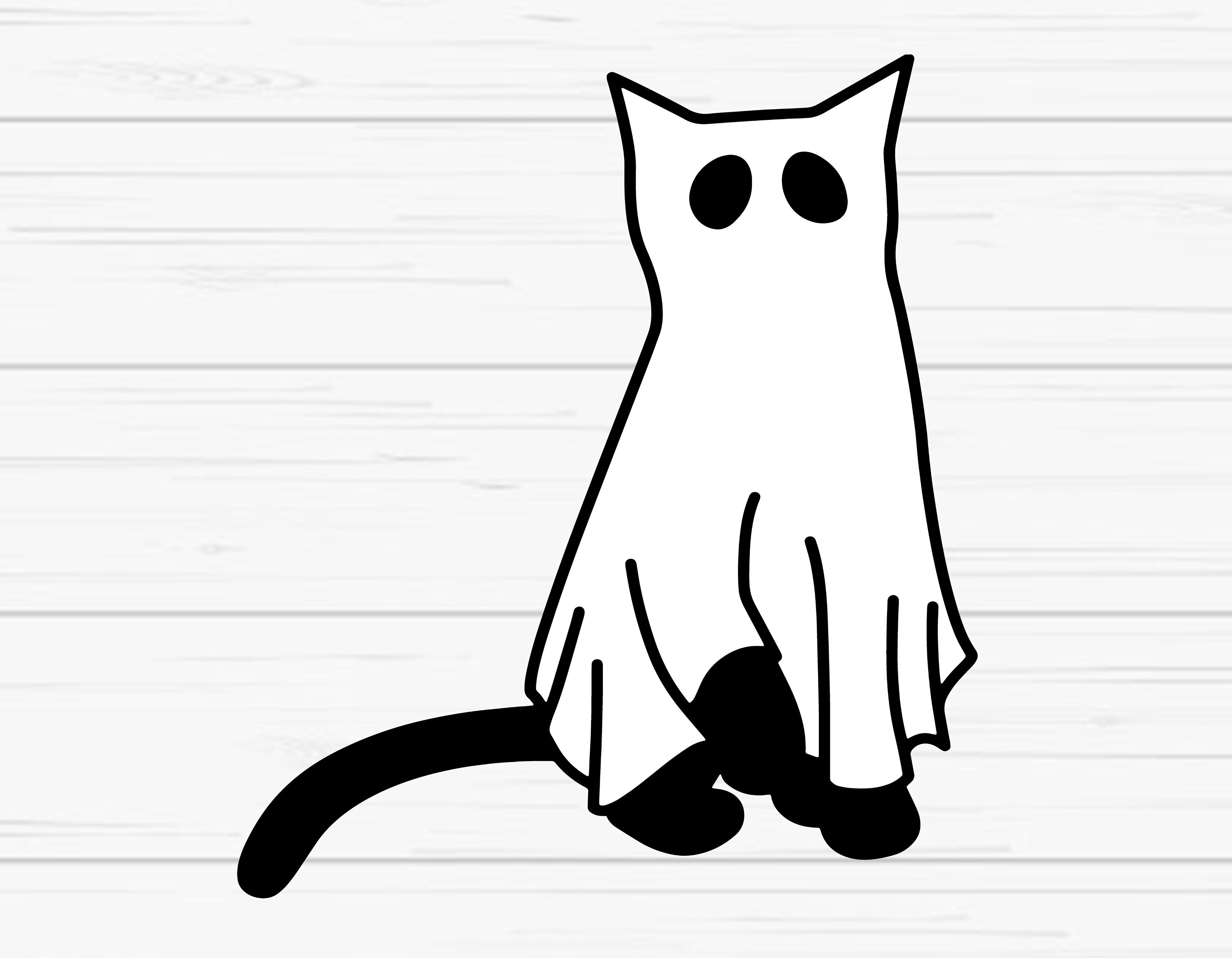 Сute Gato Fantasma SVG, Gato Fantasma PNG, Boo Svg, Halloween Svg, Gato ...
