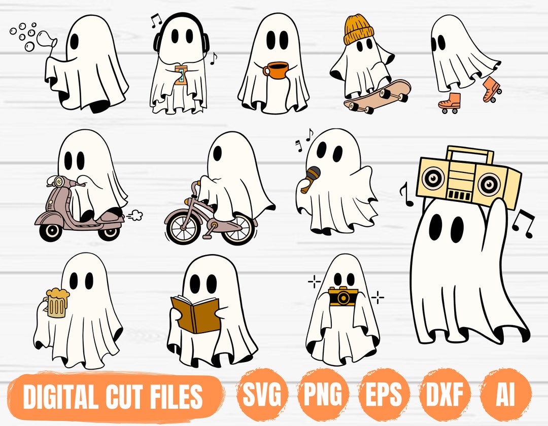 Сute Ghost SVG, Boo SVG, Cute Halloween SVG, Trick or Treat Ghost Svg ...