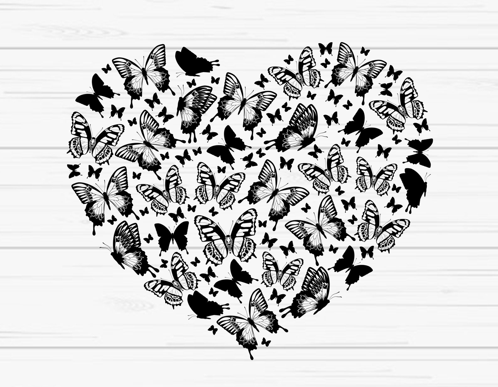 Butterflies SVG Butterfly Heart SVG Flying Butterflies SVG Open Heart ...