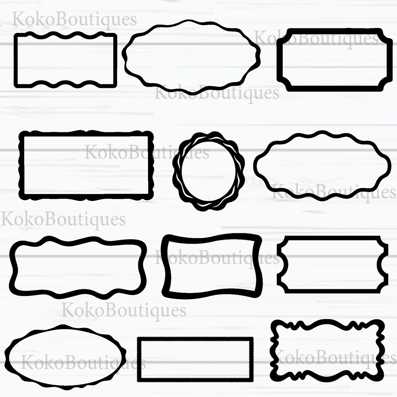 Scalloped Frames SVG Bundle, Scalloped Shape Svg, 33 Decorative Label ...