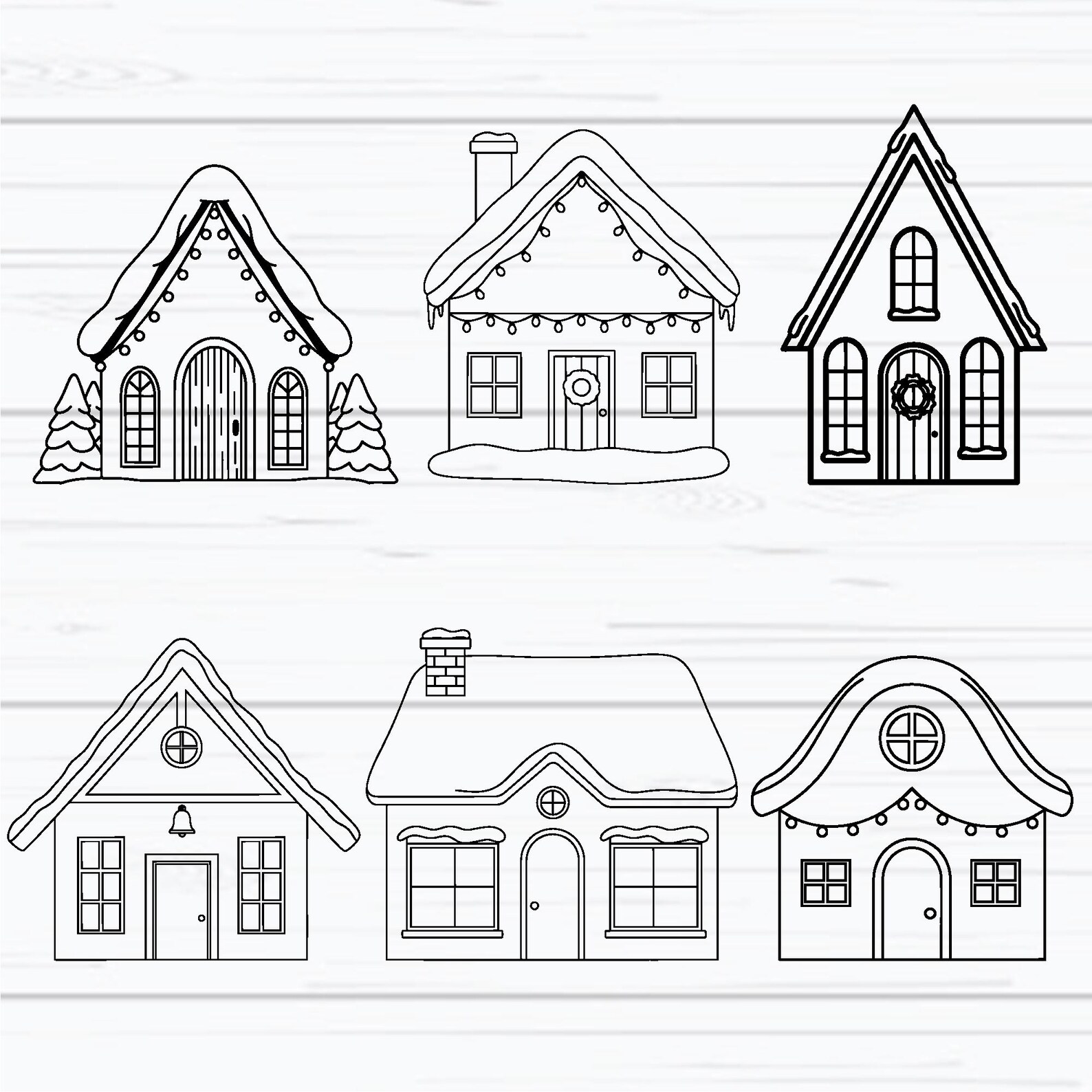 Winter House SVG, Christmas House Svg, Doodle Christmas Svg, Christmas ...