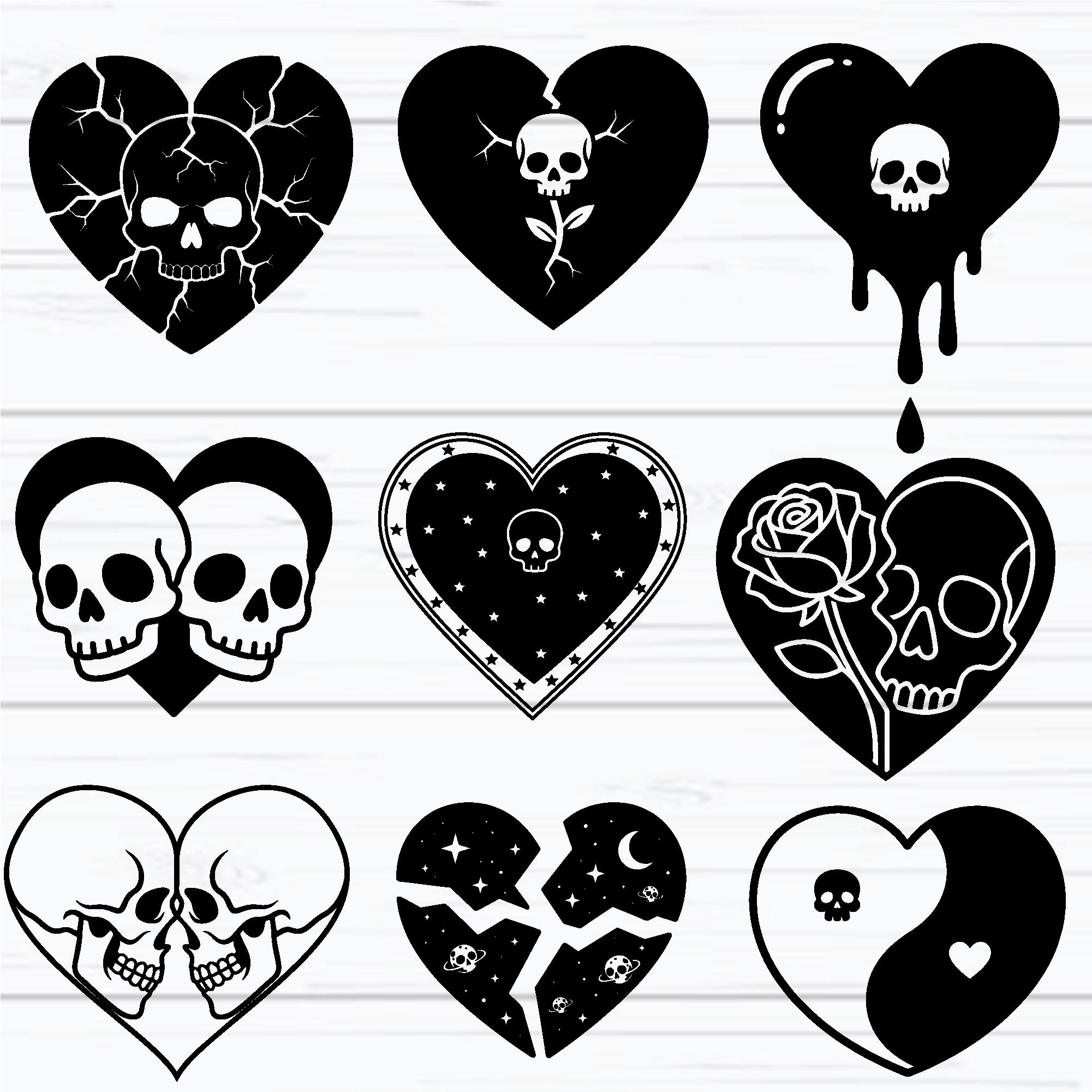 Anti Valentine SVG Bundle, Valentine's Day SVG, Gothic Skull Heart SVG ...