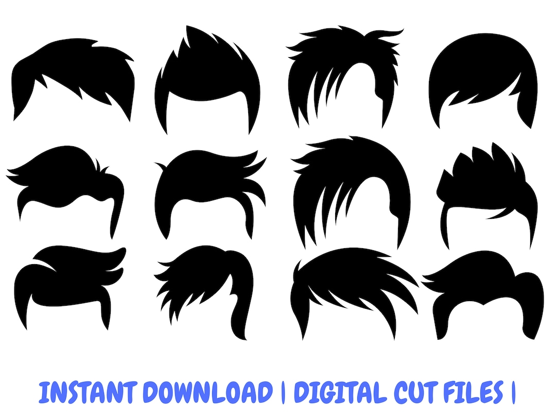 Men Hairstyle SVG Silhouette Bundle SVG Men Hair Svg Bundle - Etsy