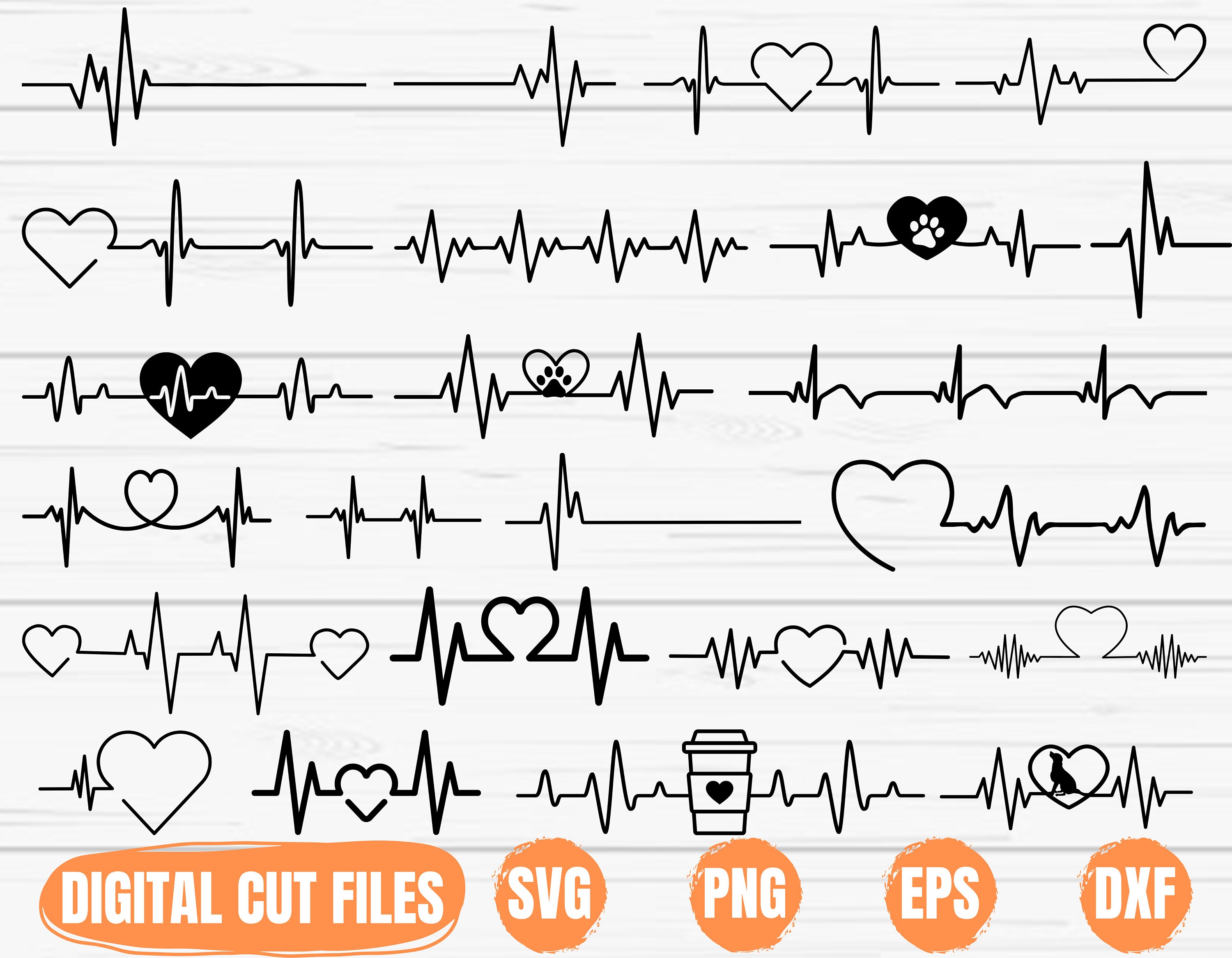 Línea de latidos del corazón svg, línea de vida SVG, línea de latidos ...