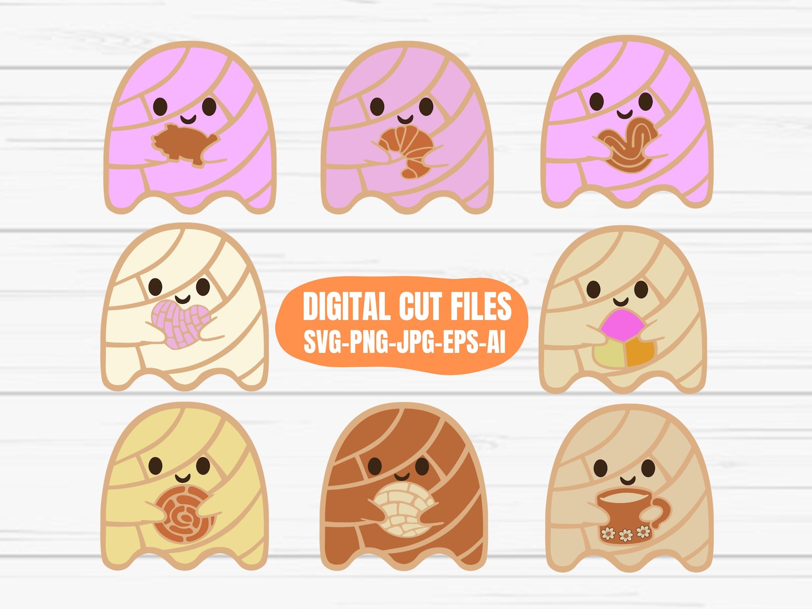 Cute Ghost SVG, Spooky Conchas SVG, Pan Dulce SVG, Concha Ghost Svg ...