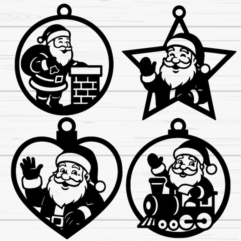 Santa Ornament SVG, Christmas Signs Svg, Round Christmas Sign Svg ...