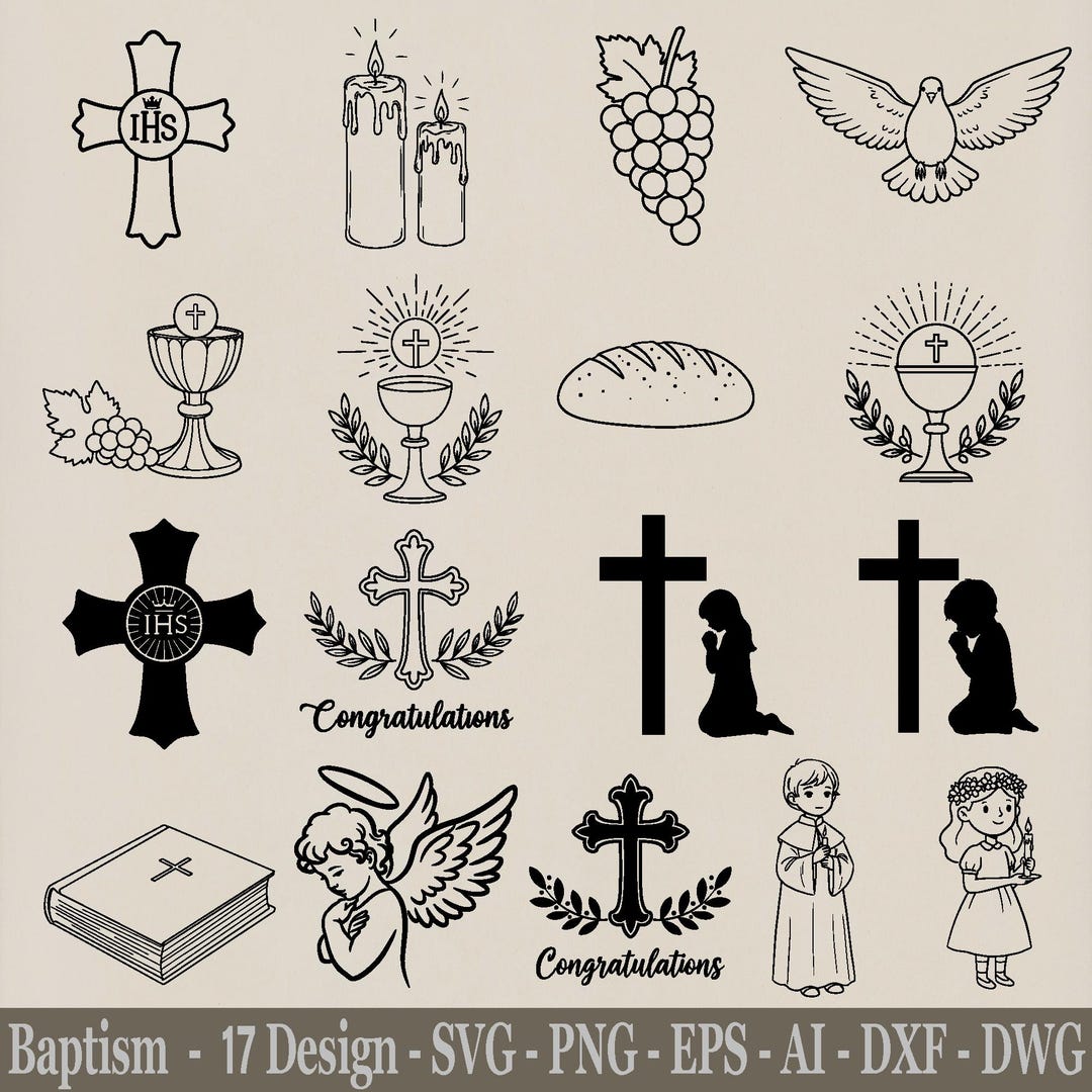 Baptism Communion SVG, First Holy Communion Decorations SVG, Catholic ...