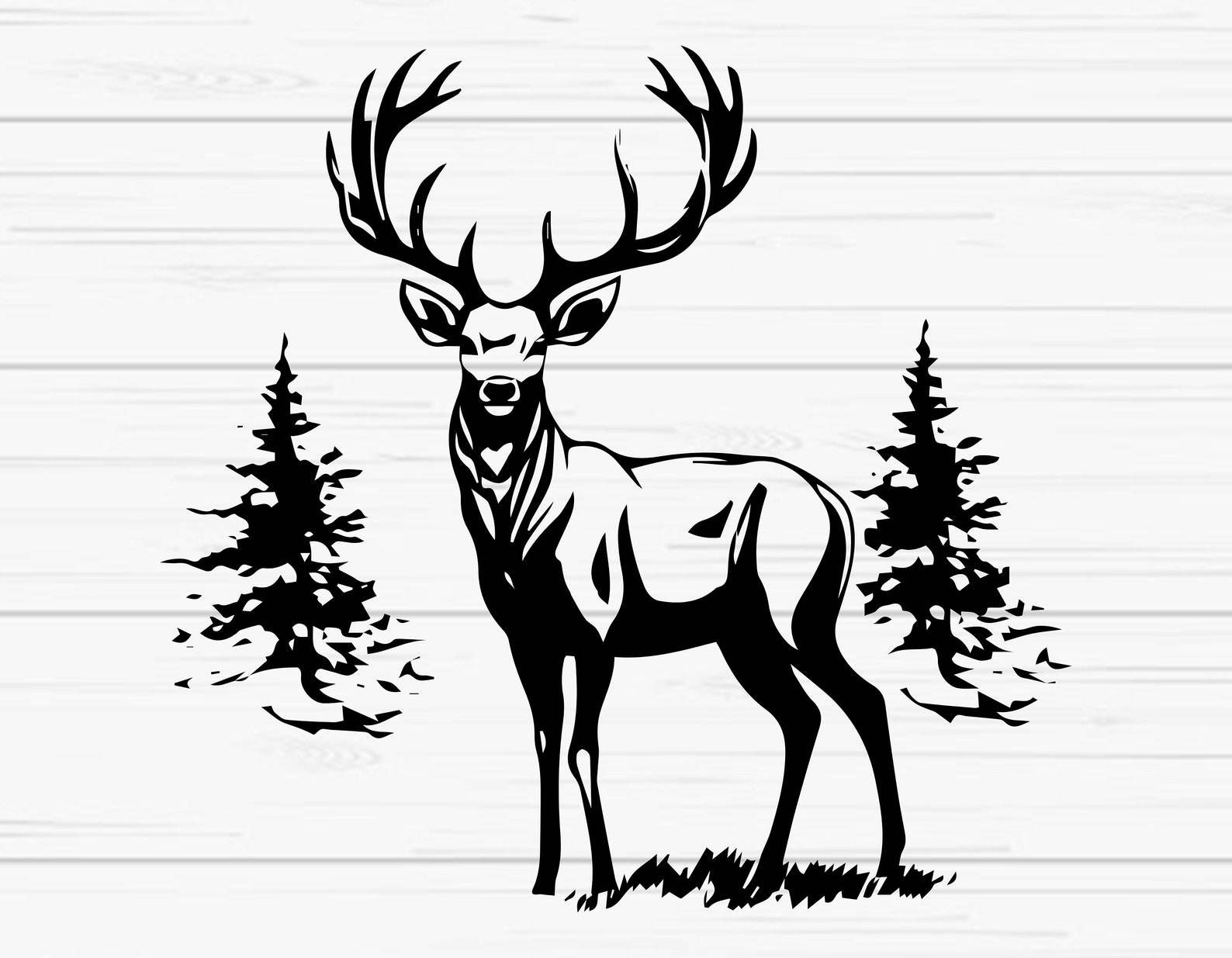 Scène de montagne de cerf SVG Famille de cerfs SVG Paysage - Etsy France