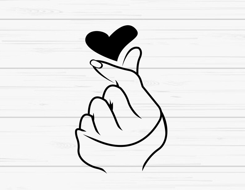 Korean Finger Heart SVG Hand Heart SVG Kpop Heart SVG - Etsy