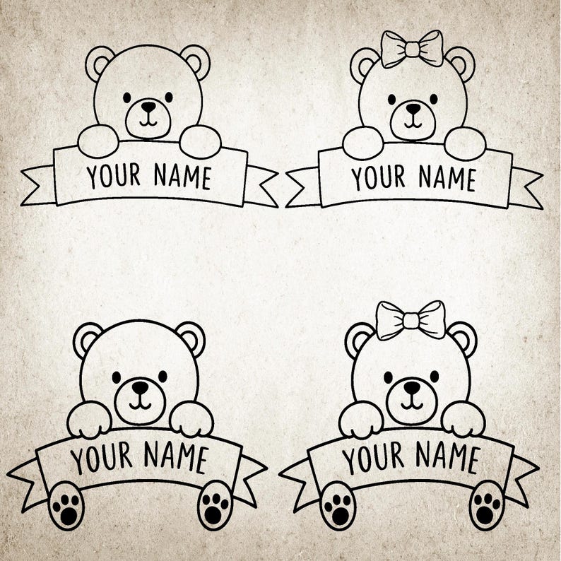 Teddy Bear SVG, Stuffed Bear SVG, Teddy Bear Split Monogram SVG, Teddy ...