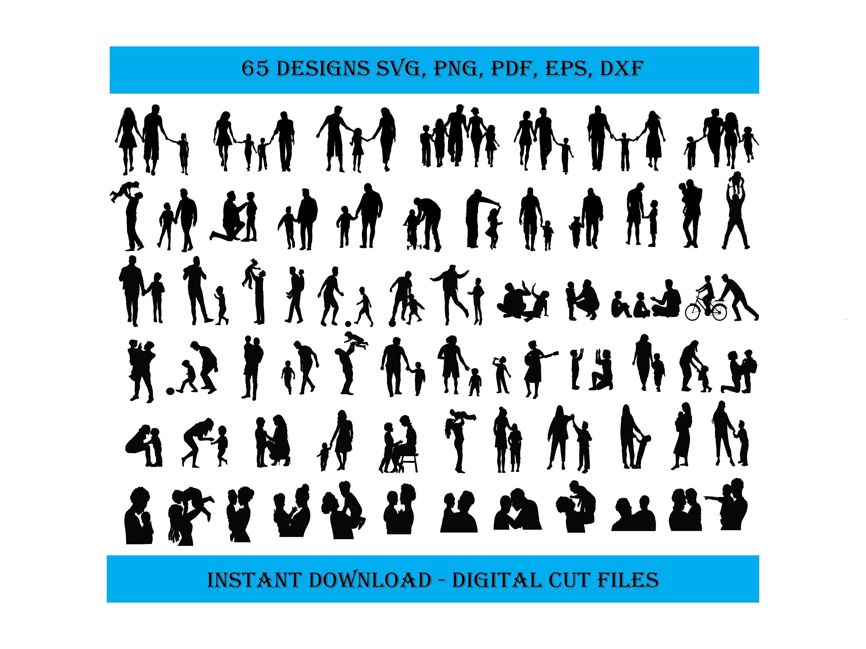 Family Silhouette SVG Family Time SVG Family Clipart Family - Etsy