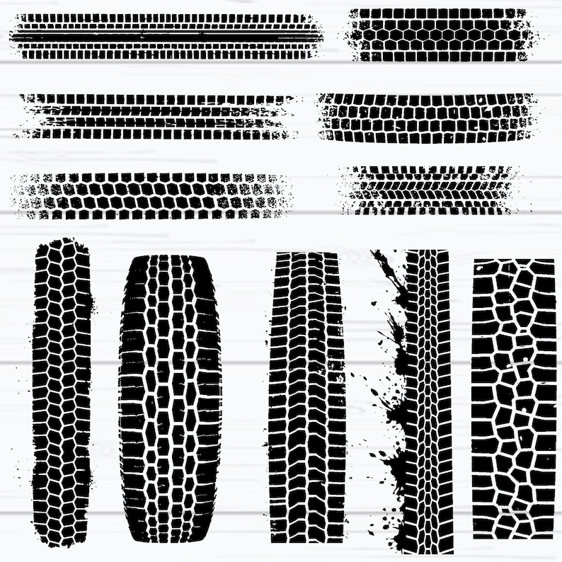 Tire Tracks SVG, Tire Track Patterns, Tire Track Clipart, Tire Marks ...