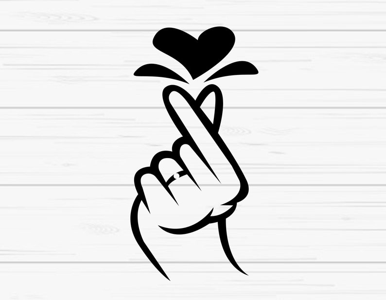 Korean Finger Heart SVG, Hand Heart SVG, Kpop Heart SVG, Korean Finger ...