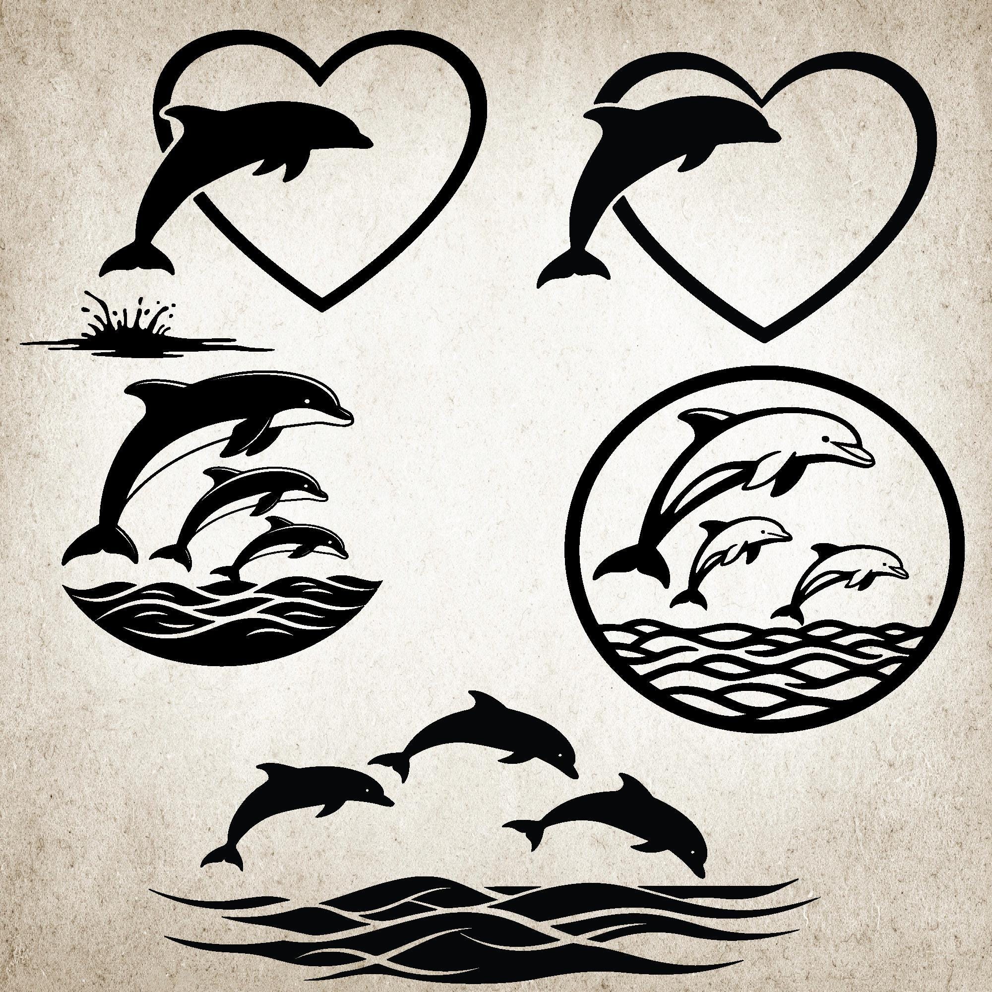 Dolphin SVG, Dolphin SVG Bundle, Tropical Beach Scene SVG, Tropical ...