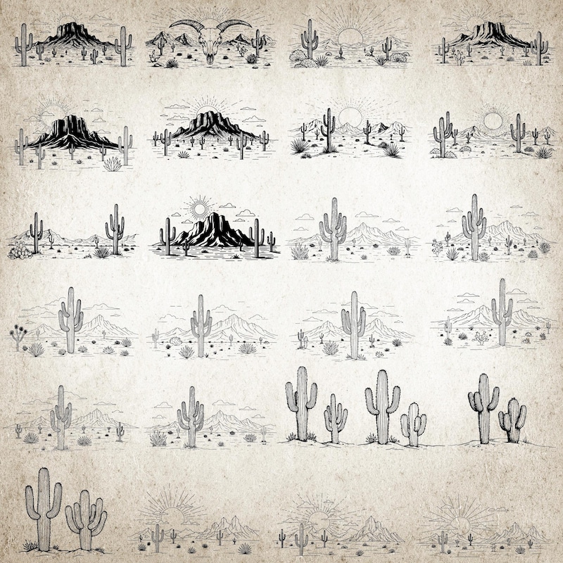 Cactus Clipart Western - Etsy