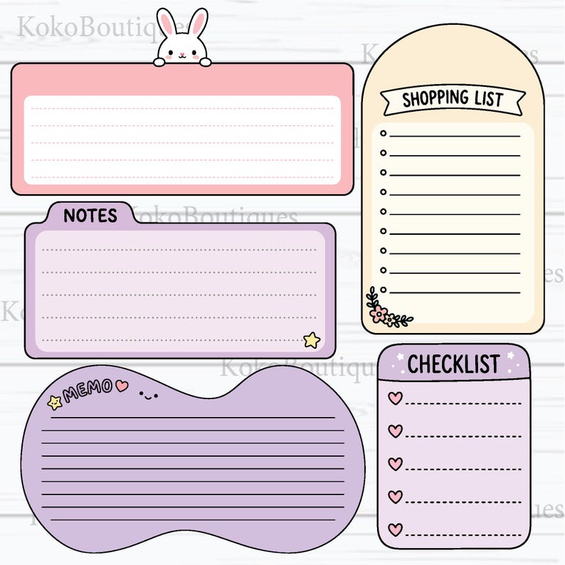 Daily Planner SVG , Cute Planner Stickers Bundle, Kawaii Notes Svg ...
