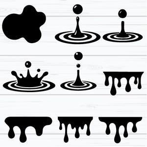 Water Drops SVG Bundle, Water Splash Svg, Splash and Drip Silhouette ...