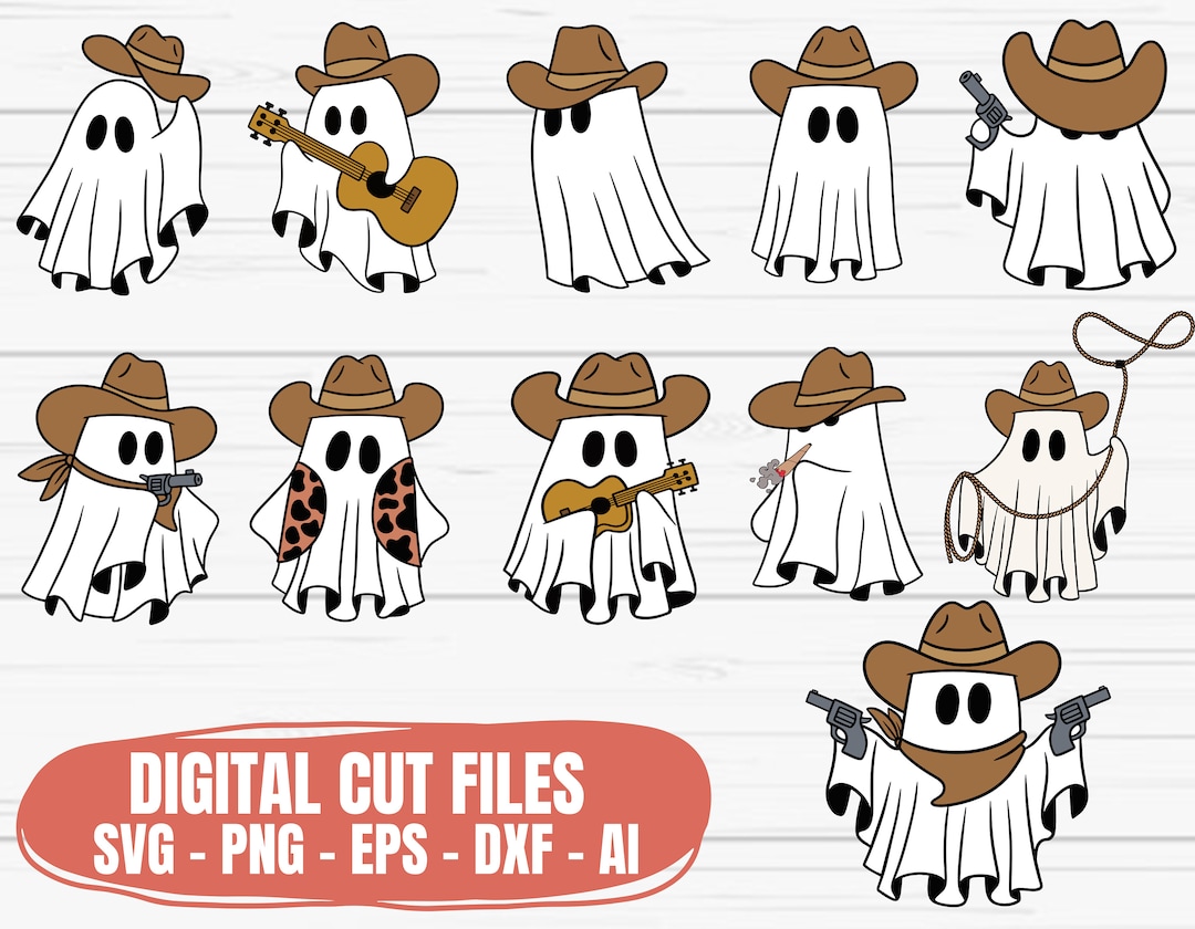 Cute Ghost SVG Cowboy Ghost SVG Western Ghost Svg Funny - Etsy