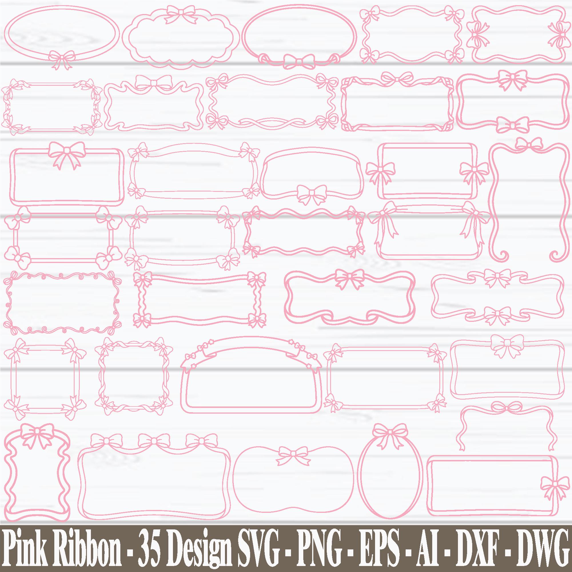 Ribbon Bow Frame SVG, Pink Ribbon Frame Bundle Svg, Coquette Frames Svg ...