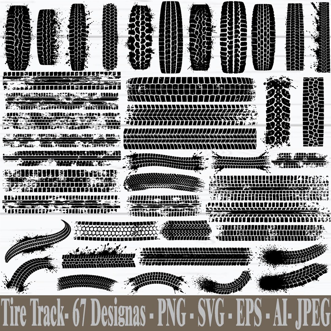 Tire Tracks SVG, Tire Track Patterns, Tire Track Clipart, Tire Marks ...