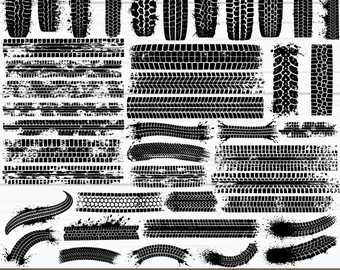 Tire Tracks SVG, Tire Track Patterns, Tire Track Clipart, Tire Marks ...