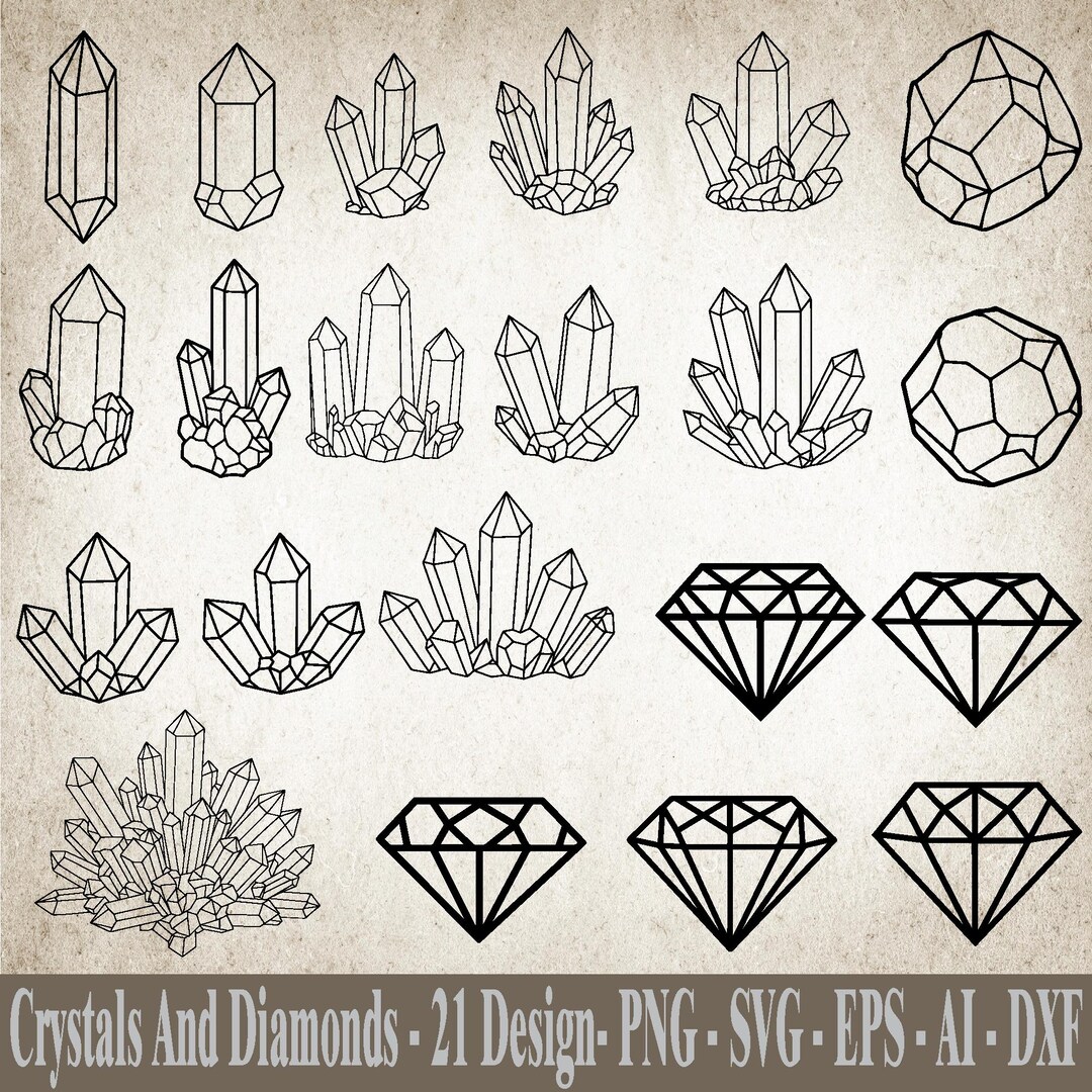 Crystals SVG, Diamonds SVG, Jewel SVG, Gem Svg, Crystal Cluster Svg ...
