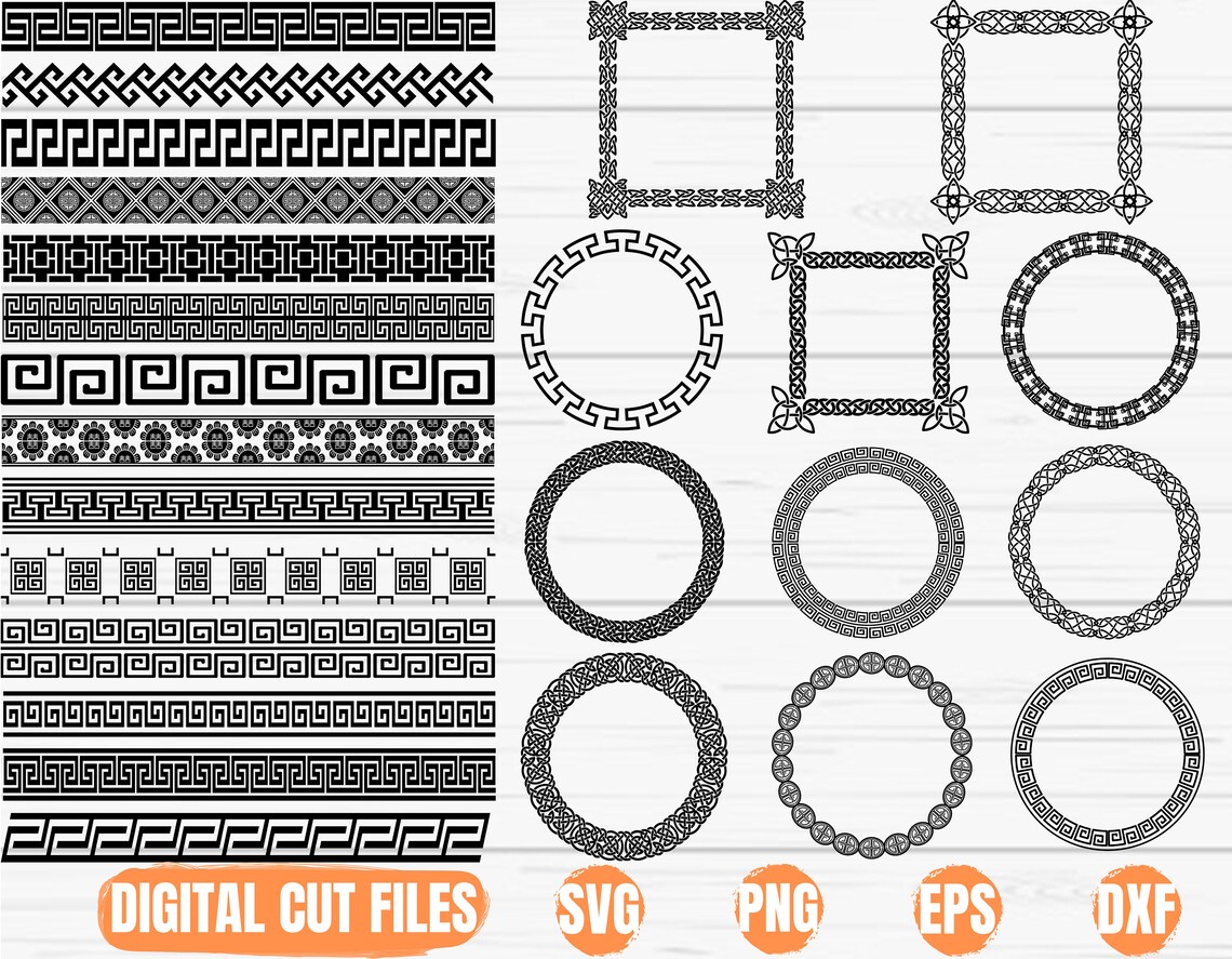 Greek Bundle SVG, Greek Key SVG, Greek Decorative Elements Svg ...