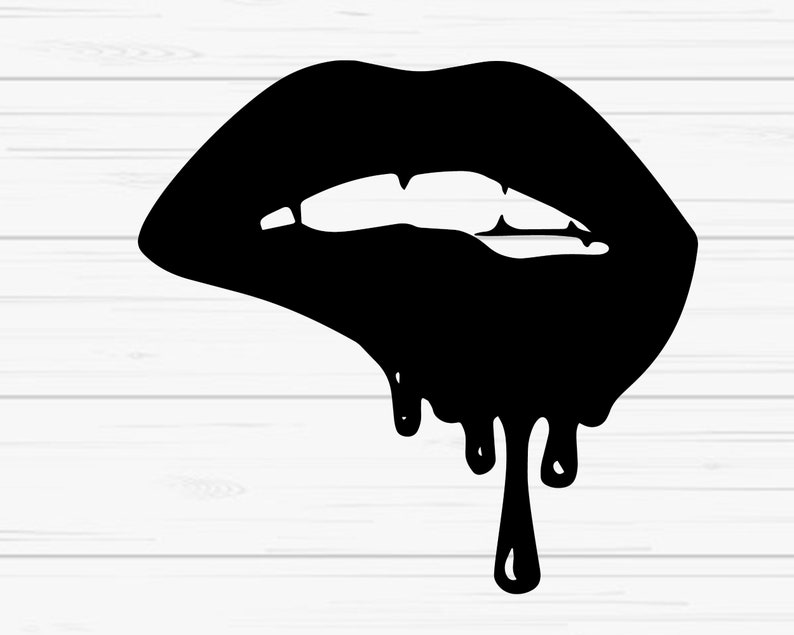 Drip Lips Svg Lips Svg Lipstick Svg Kiss Svg Biting Etsy